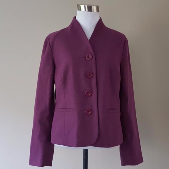 Orvis | Jackets & Coats | Orvis Ladys Grape Wool Blend Jacket Size ...